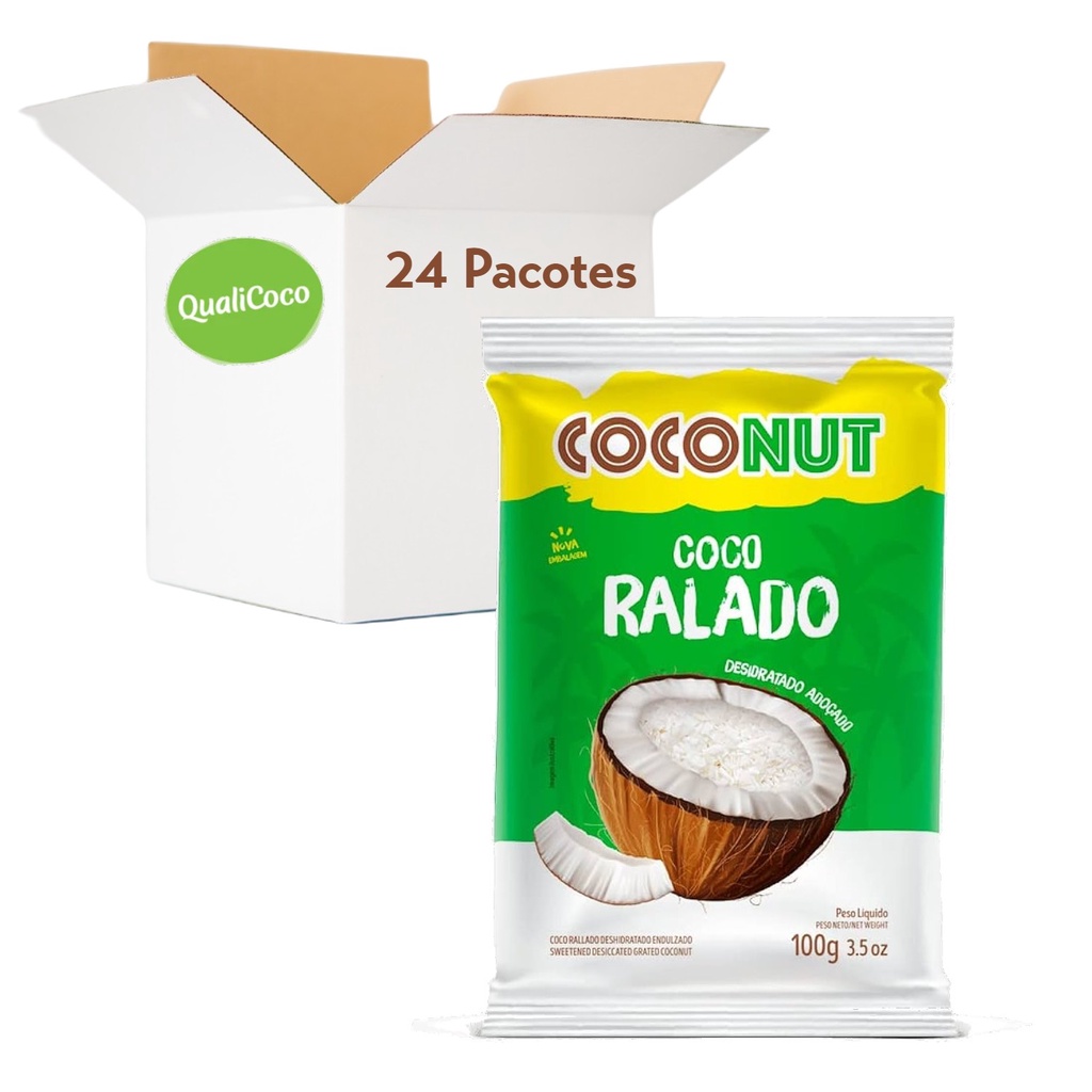 Kit Coco Ralado Adoçado 100g COCONUT (24 pacotes) | Shopee Brasil