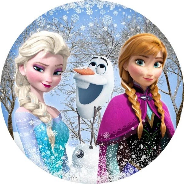 Painel Frozen Redondo 50x50 tecido sublimado com elastico LEIA A ...