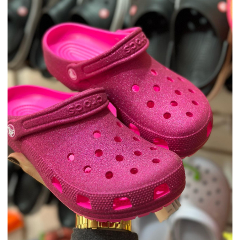 Novo Crocs Classic Glitter Feminino Lançamento Edição Limitada Brilhoso ...