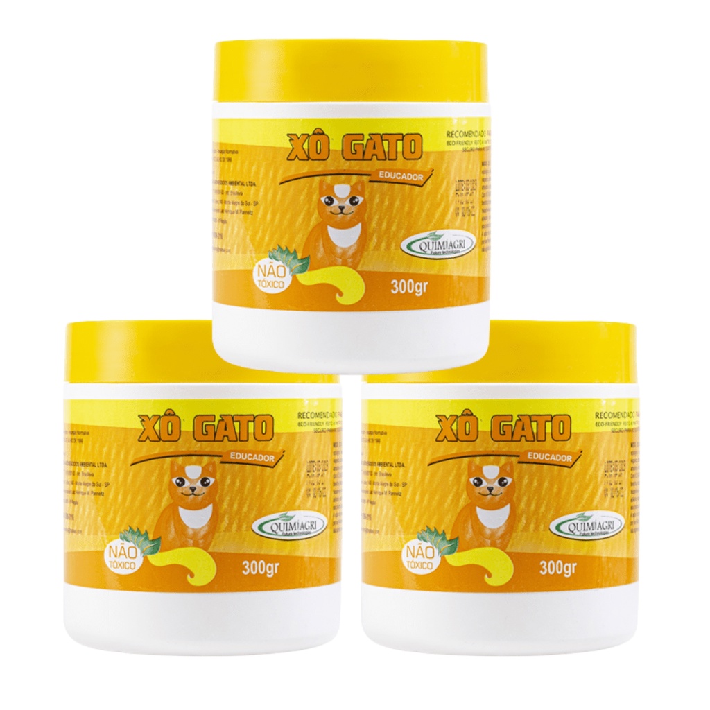 Kit Com 3 Unidades de Xo Gato Repelente Afasta 300g Granulado Quimiagri | Shopee Brasil