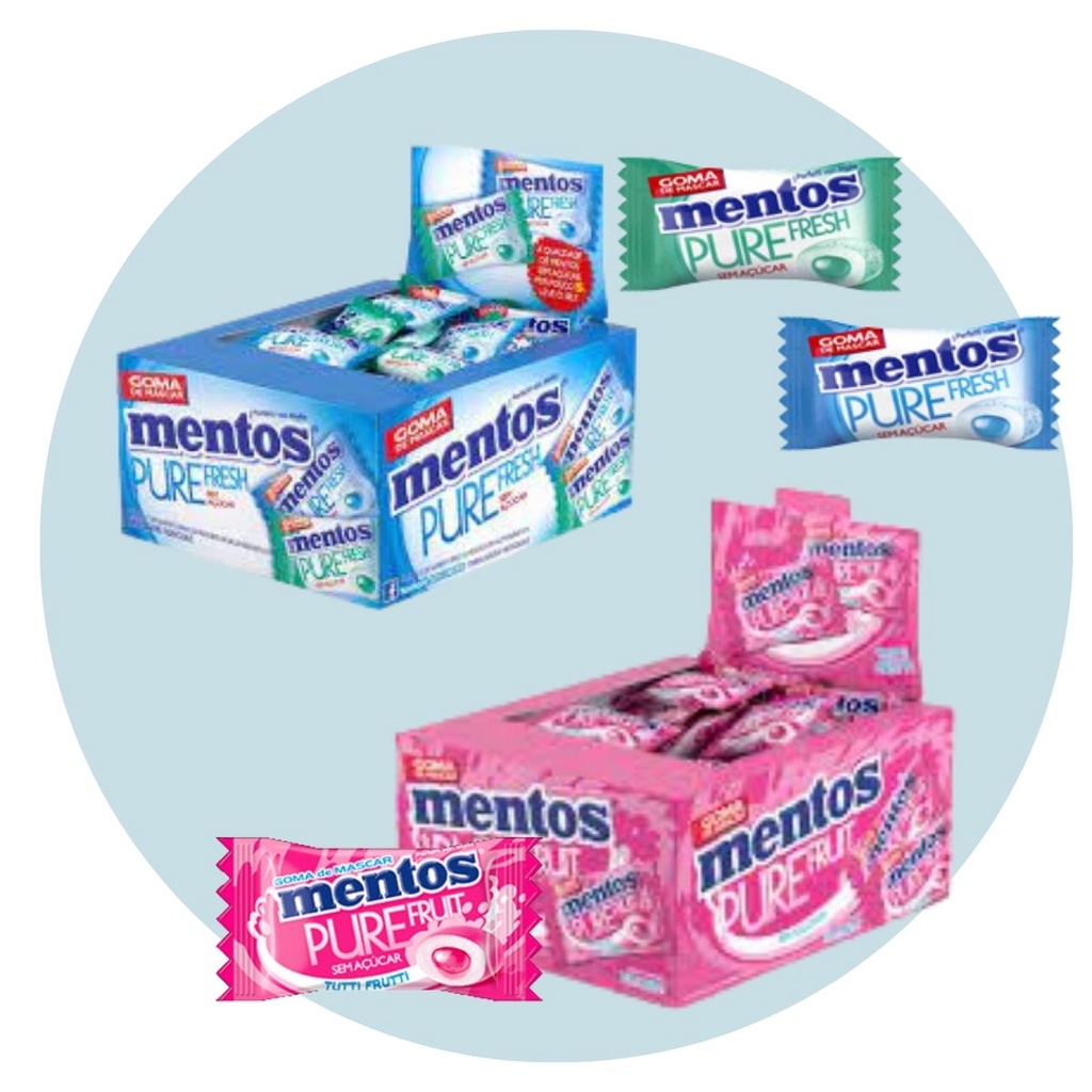 Kit Mentos Pure Fresh + Mentos Pure Fresh Tutti-Frutti 60 unidades cada ...
