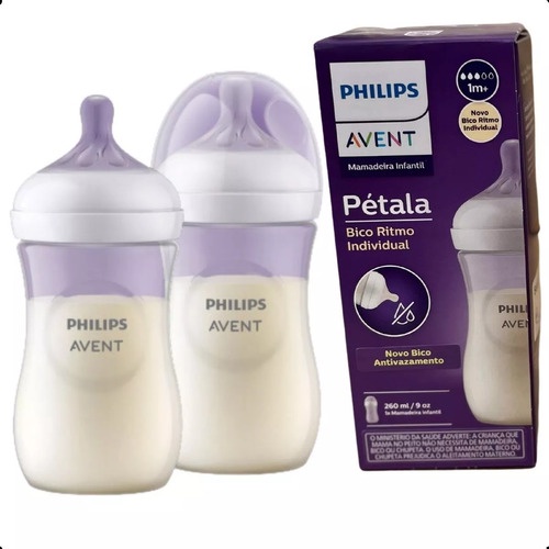 Kit 2 Mamadeiras Philips Avent Pétala 260ml 3.0 Bico N°3 | Shopee Brasil