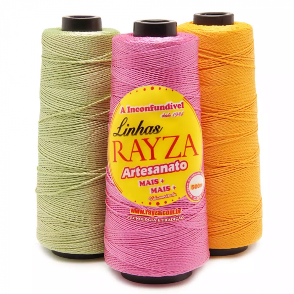 Linha Rayza Grossa Artesanato 5 Rolos C/500 metros - Escolha as cores ...