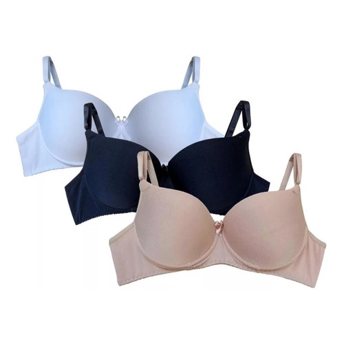3 Sutiãs Sutien Soutien Sutian Comum Liso Básico Revenda | Shopee Brasil
