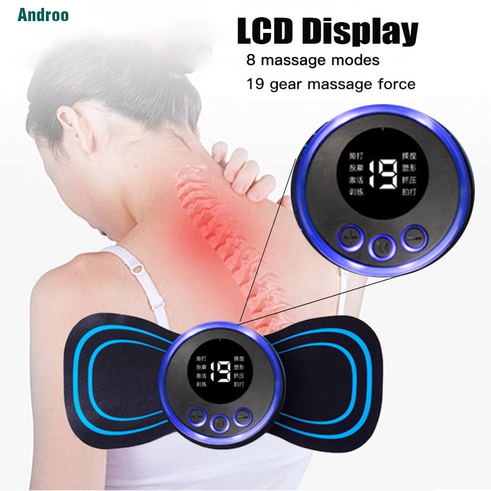 ANDROO EMS Mini Massageador Cervical Portátil De Pescoço Home Meridiano ...