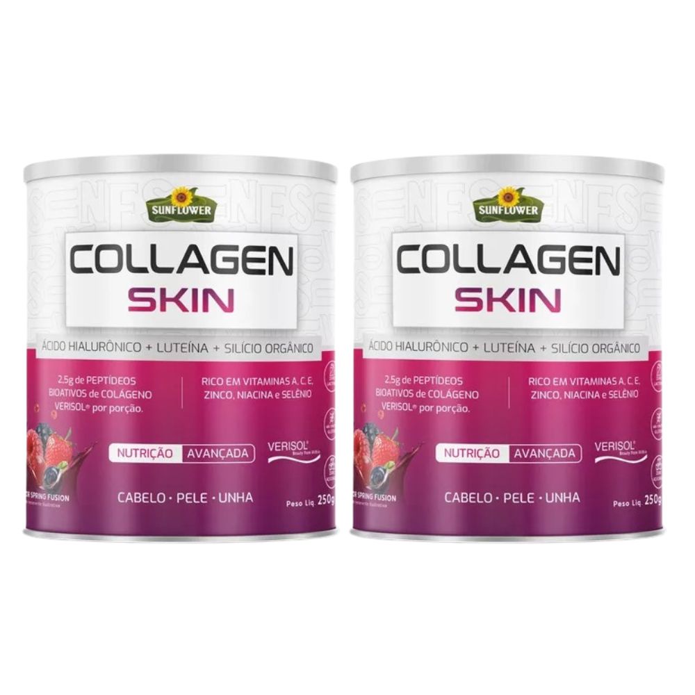 Kit 2 Collagen Skin Sabor Spring Fusion Sunflower 250g Cada Suplemento ...