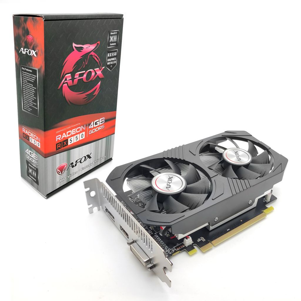 Placa de Vídeo Afox Radeon RX550, 4GB, GDDR5, 128 Bits, HDMI/DVI/DisplayPort - AFRX550-4096D5H4 ...