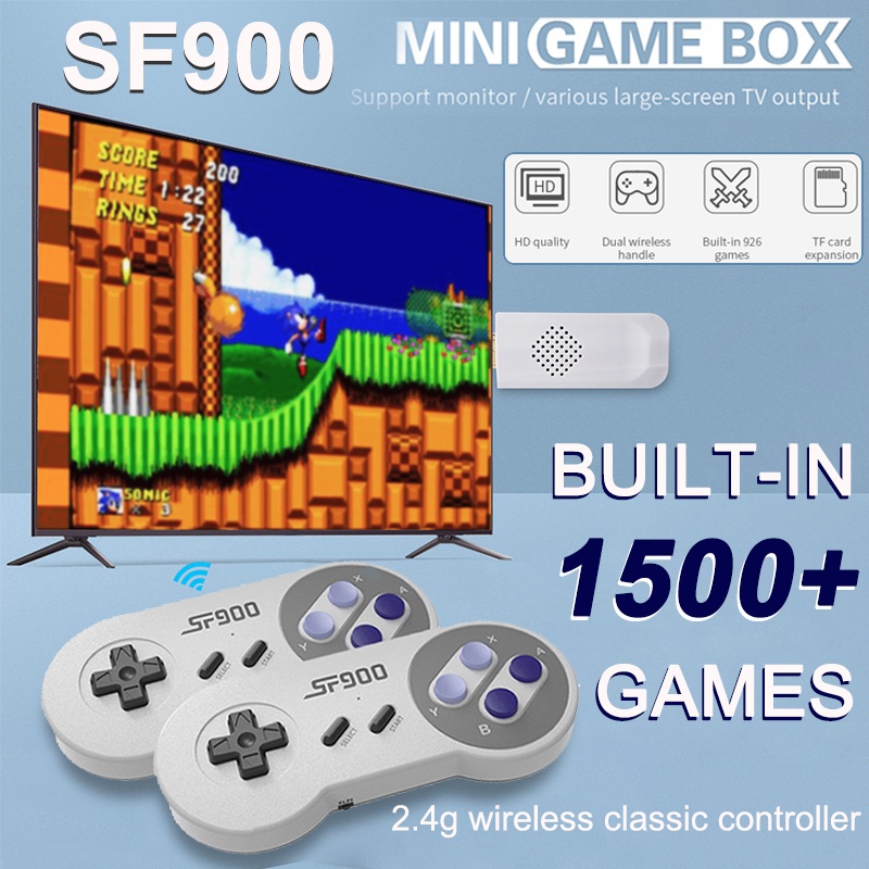 SF900 Retro Video Game Super Nintendo 1500 2 Controles Sem Fio Para ...