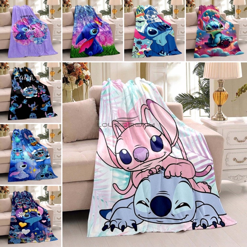 Anime Stitch Fashion Cartoon Monster Lilo & Fleece Fluffy Wool Blanket ...
