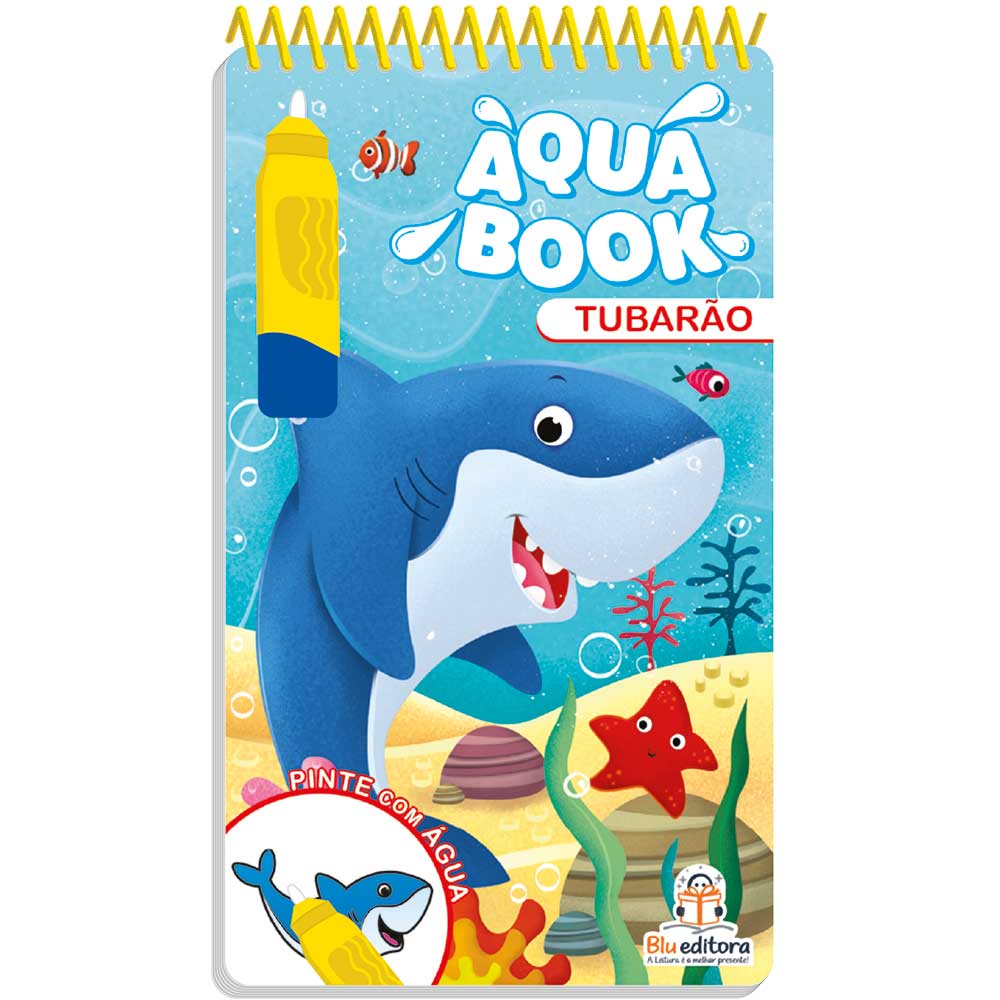 Aqua Book: Tubarao - Livro Infantil interativo/colorir | Shopee Brasil