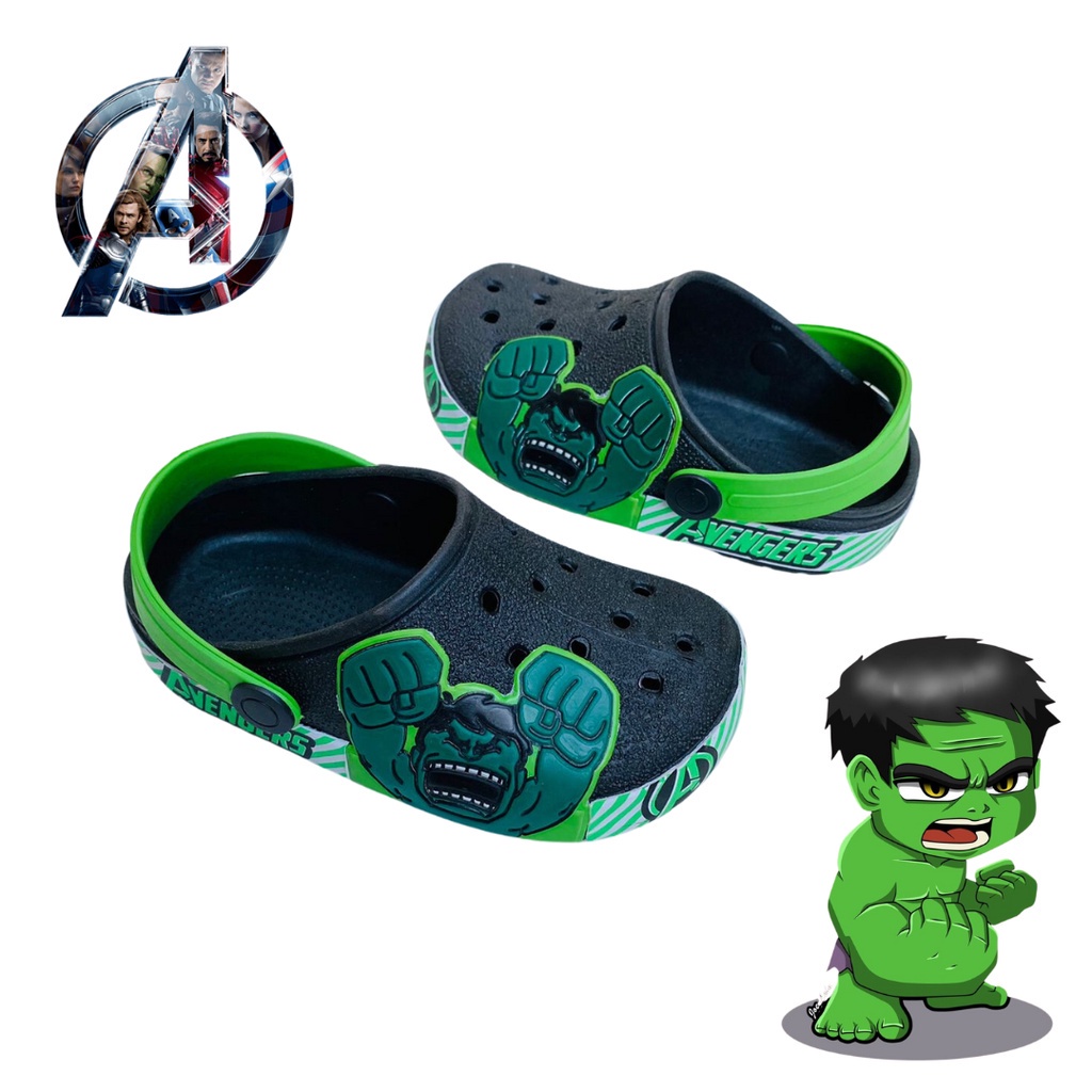 Babuche Crocs Infantil Chinelo Sandália Menino Hulk Vingadores | Shopee ...