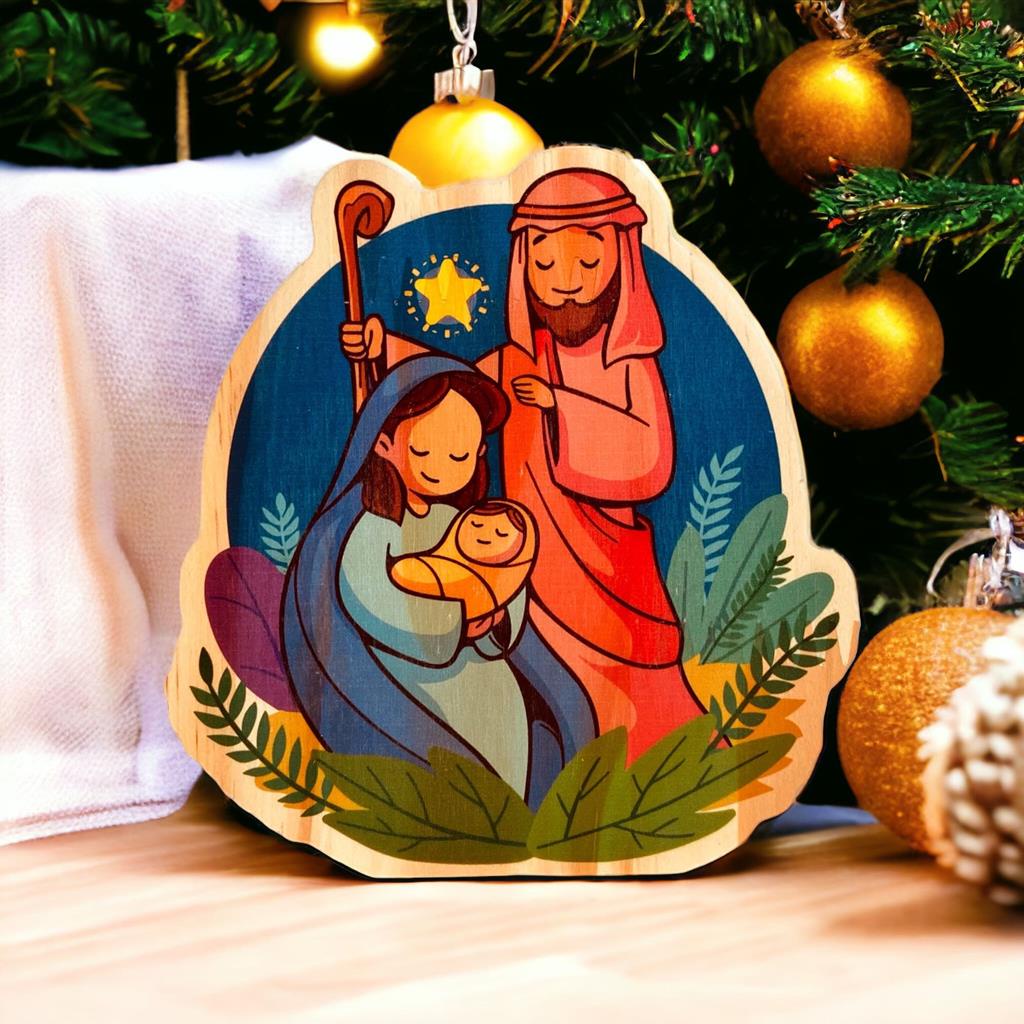Decoracao Natalina Sagrada Familia Jesus Jose Maria Estatueta Presépio ...