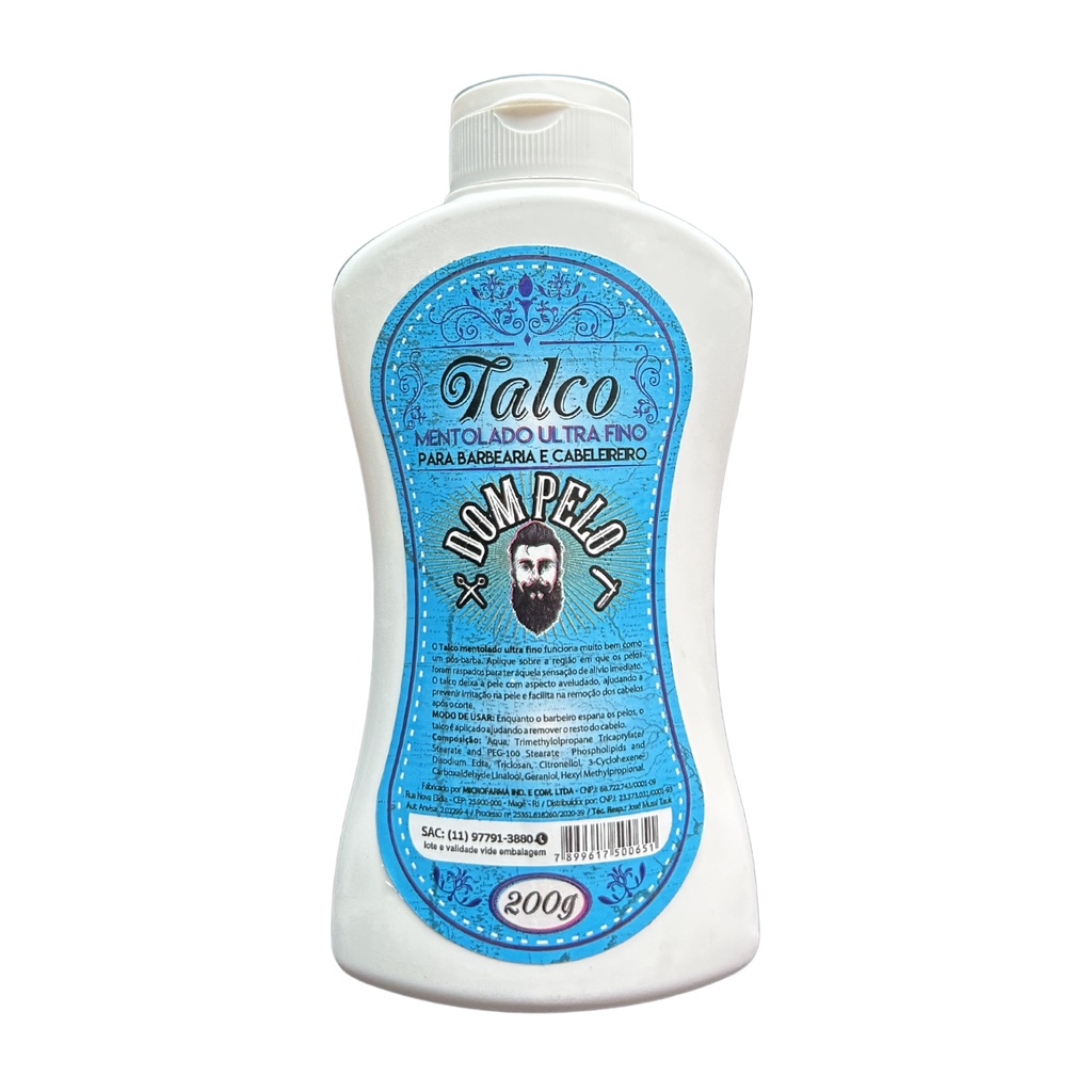 Talco Mentolado Ultra Fino Anti Irritação 200g - Dom Pelo | Shopee Brasil