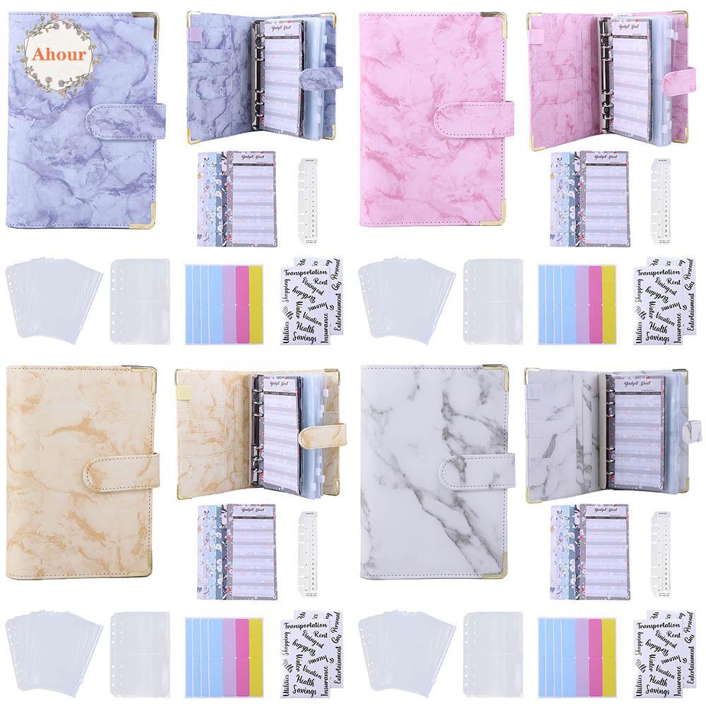 AHOURSG Caderno De Mármore Envelopes Dinheiro Escolares Planejador De ...