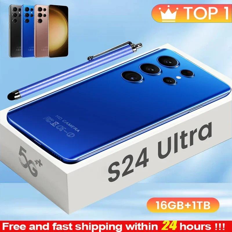 2023 Novo Smartphone S24 Ultra 5G 7.3 Polegadas Tela Cheia Celulares 16GB + 1TB 4G Versão Global ...