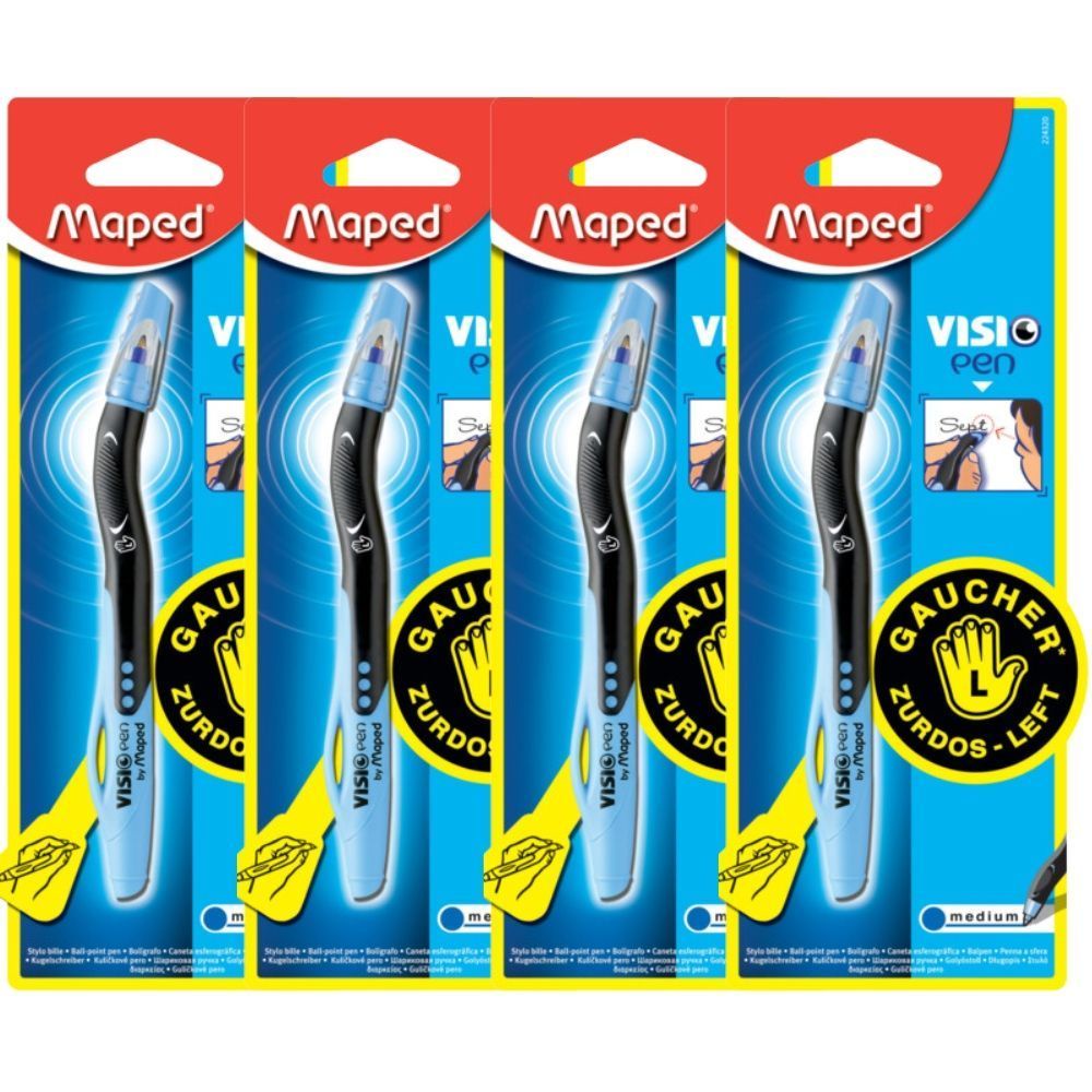 Caneta Para Canhoto Visio Pen Maped - Kit com 4 Canetas | Shopee Brasil