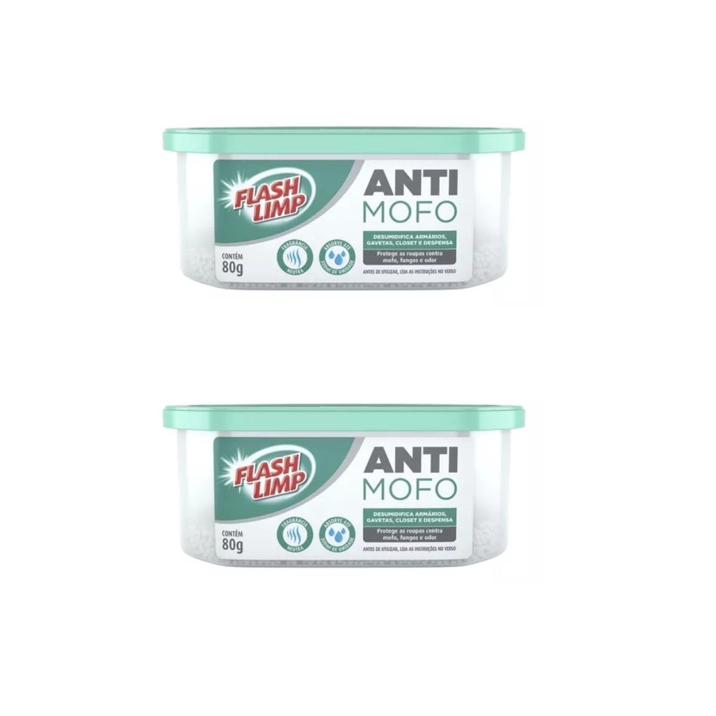 Kit 2 Anti Mofo Flash Limp P/ Guarda Roupa Gaveta Armario 80g | Shopee ...