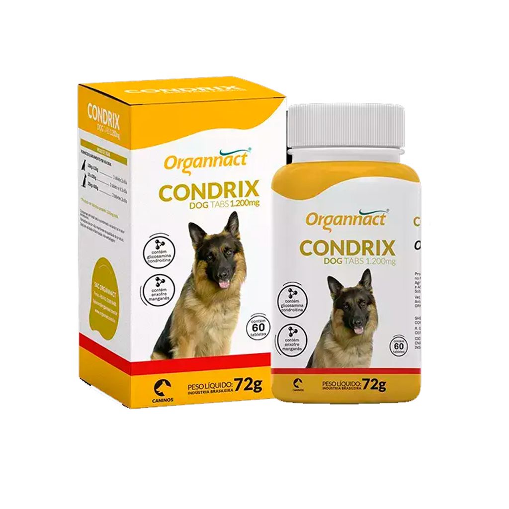 Condrix Dog Organnact Suplemento Mineral Aminoácido Tabs 1.2000mg com ...