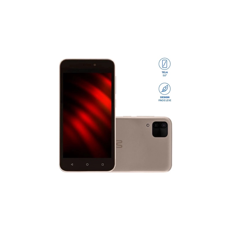 Smartphone Multilaser E 2 32GB 1GB RAM 3G 5,0'' Dourado | Shopee Brasil