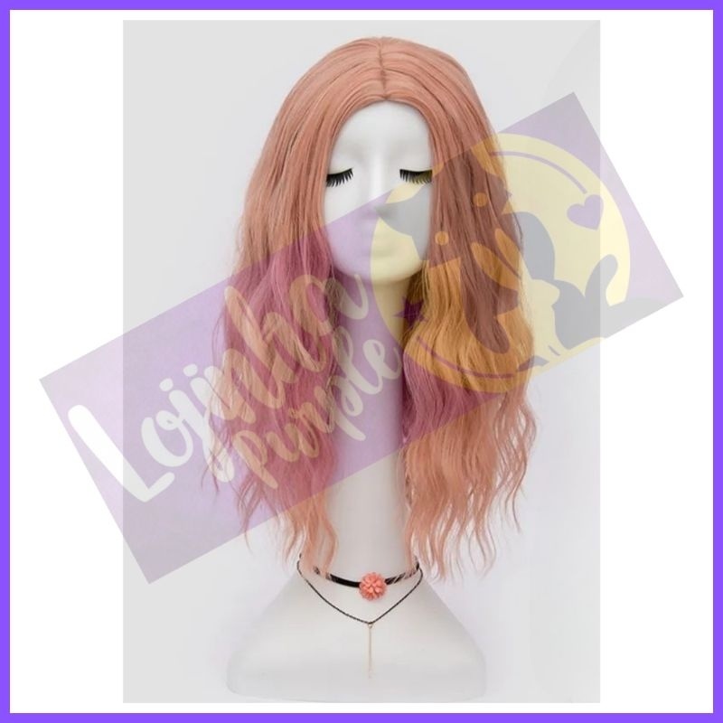 Peruca Cosplay / Fantasia Rosa Clara Ondulada S/ Franja +- 50cm ...