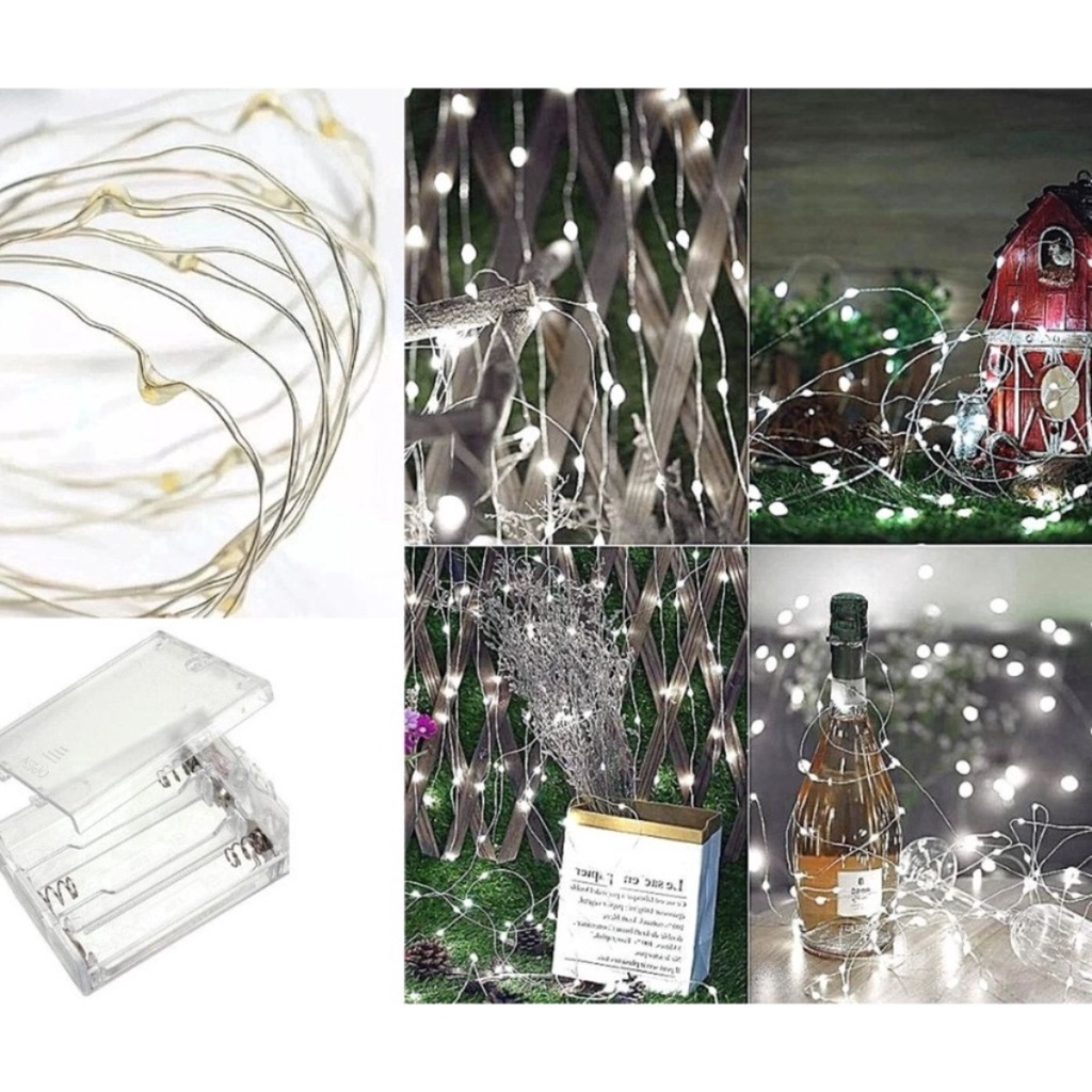 Fio De Fada Led Decoração Cordão De Luz 10mts Luz Branca Sem Tomada ...