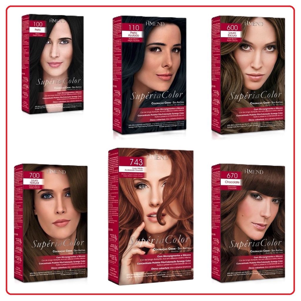 Tinta Superia Color Tonalidades - Amend | Shopee Brasil