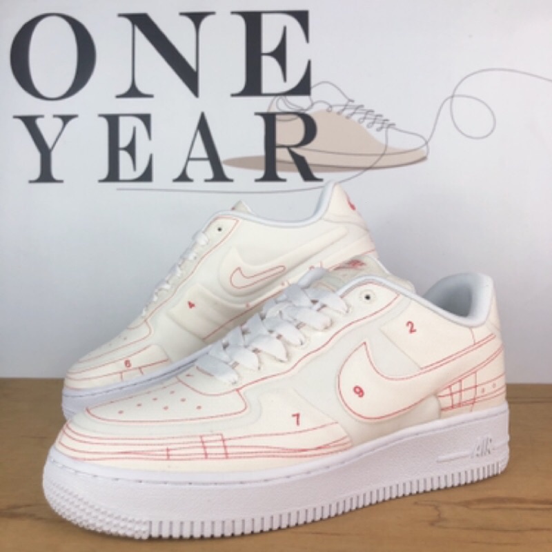 Pronto estoque Nike Air Force 1 07 LX branco manuscrito vermelho alta ...