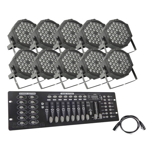 Kit 10 Canhao Parled 36 Led + Mesa Dmx 512 Efeitos Fade Time | Shopee ...