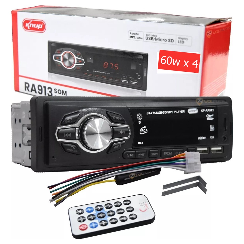 Aparelho Radio Carro Automotivo Bluetooth Completo Som Mvh | Shopee Brasil