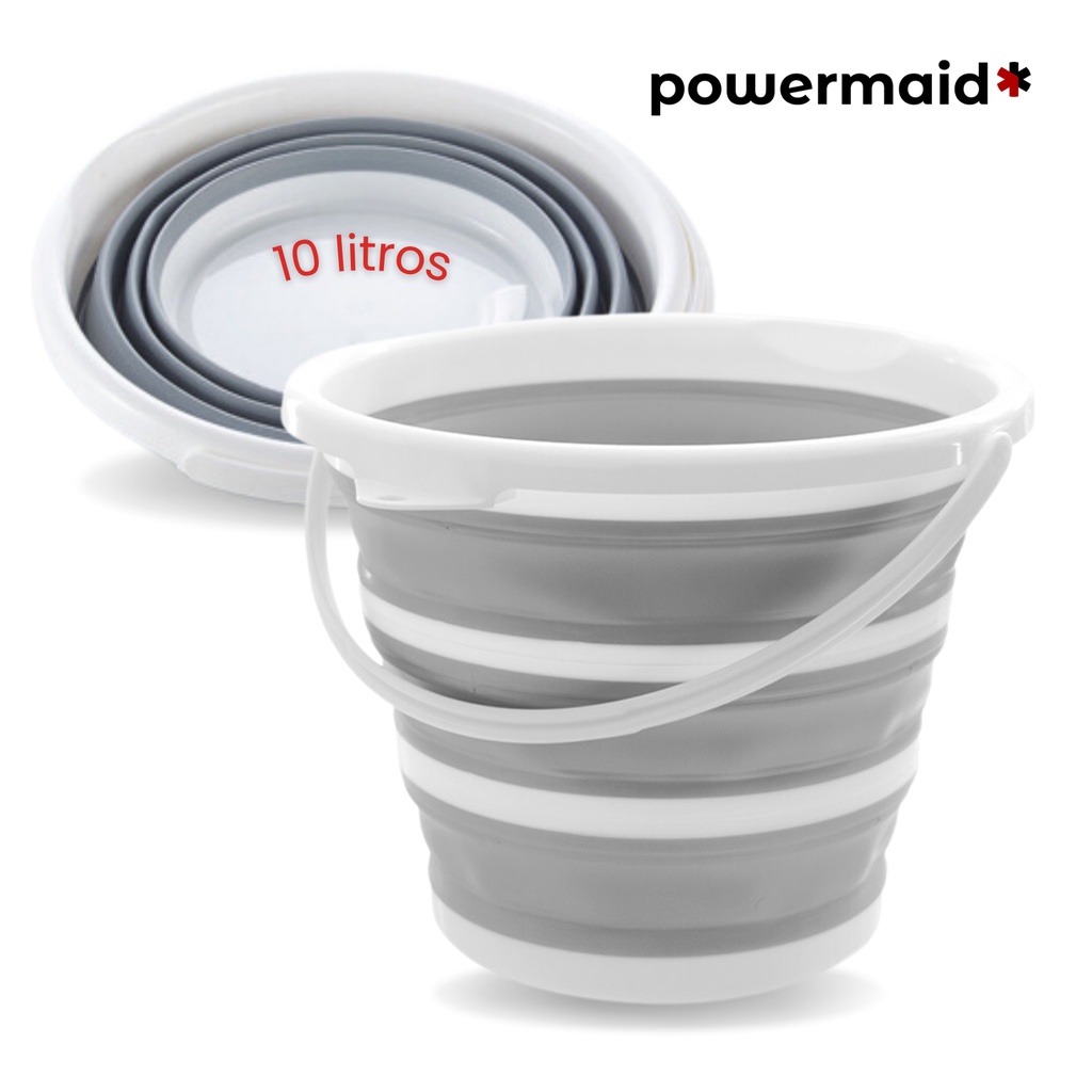 Balde Dobrável Retrátil Flexível 10L Silicone Com Alça - Faz a Boa!