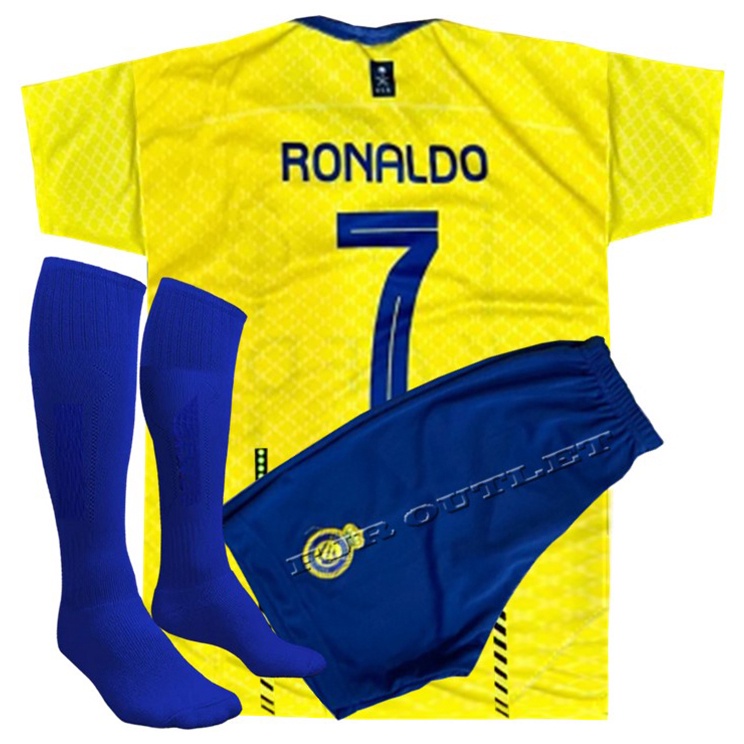 Conjunto Cr7 Al Nassr Cristiano Ronaldo Infantil 2022 Kit Camisa E