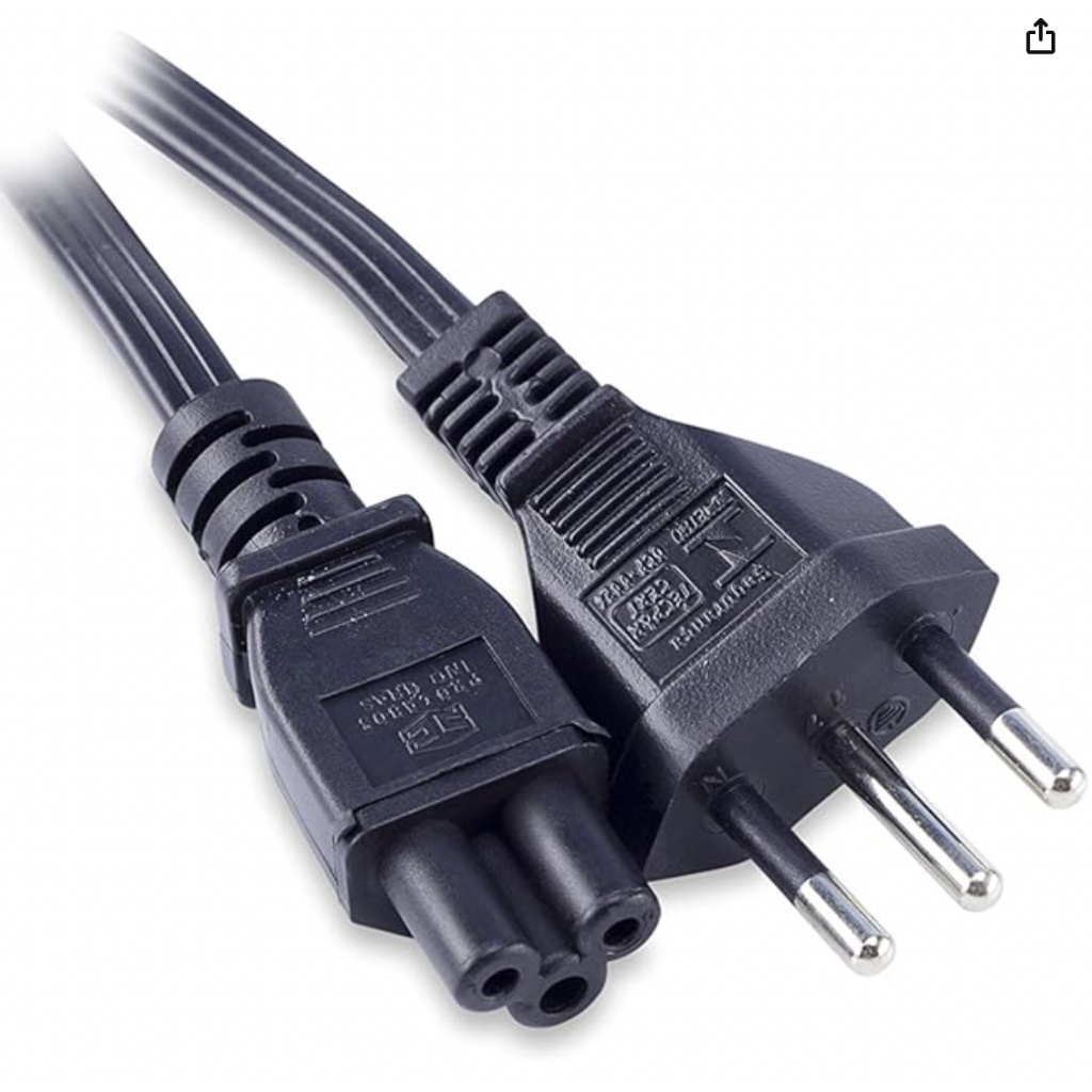 Cabo de Força Energia Tripolar 3 Pinos Tipo Fonte Notebook Tv | Shopee ...