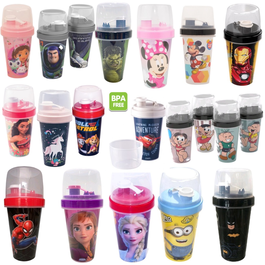 Mini Shakeira Infantil Minnie/Mickey/Homem de Ferro/Homem Aranha/Frozen ...