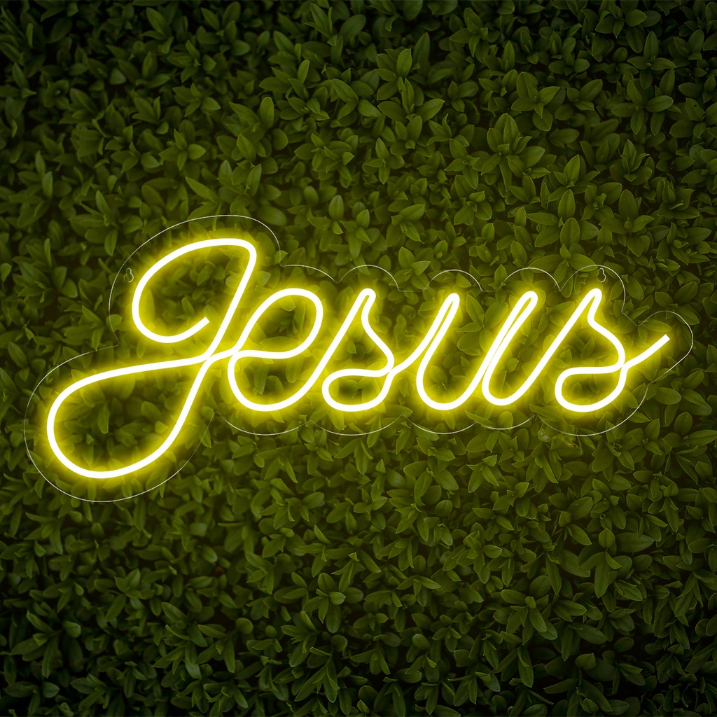 Painel Neon Led Jesus Natal Igreja decoração luminária letreiro ...