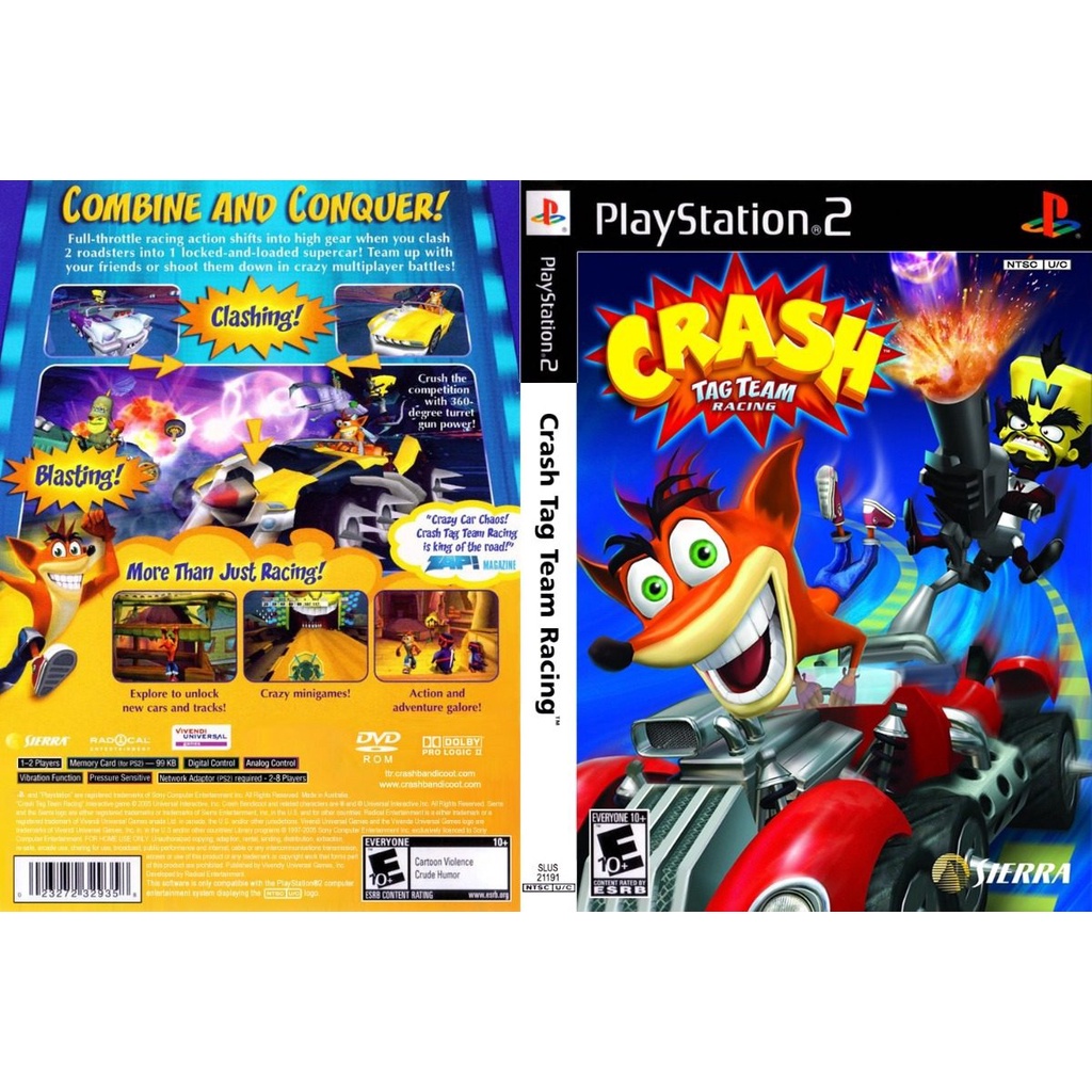 Jogo Ps 2 Crash Tag Team Racing Desbloqueado