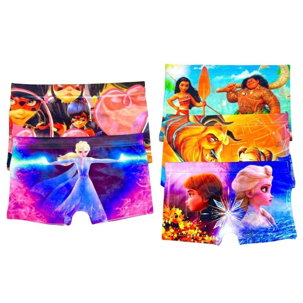Kit 5 Calcinha Shortinho Infantil Feminina Boxer Menina Personagens ...