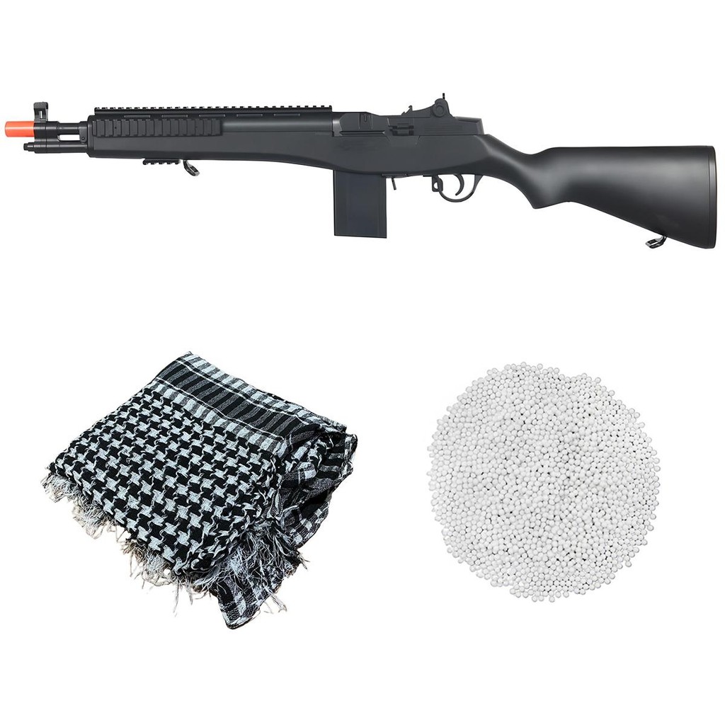 Kit Rifle AirSoft M14 M305F Spring 6mm Preta - Double Eagle + 2000 ...