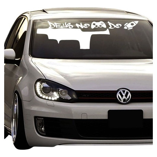 Adesivo Parabrisa Frase Deus No Controle Do Foguete | Shopee Brasil