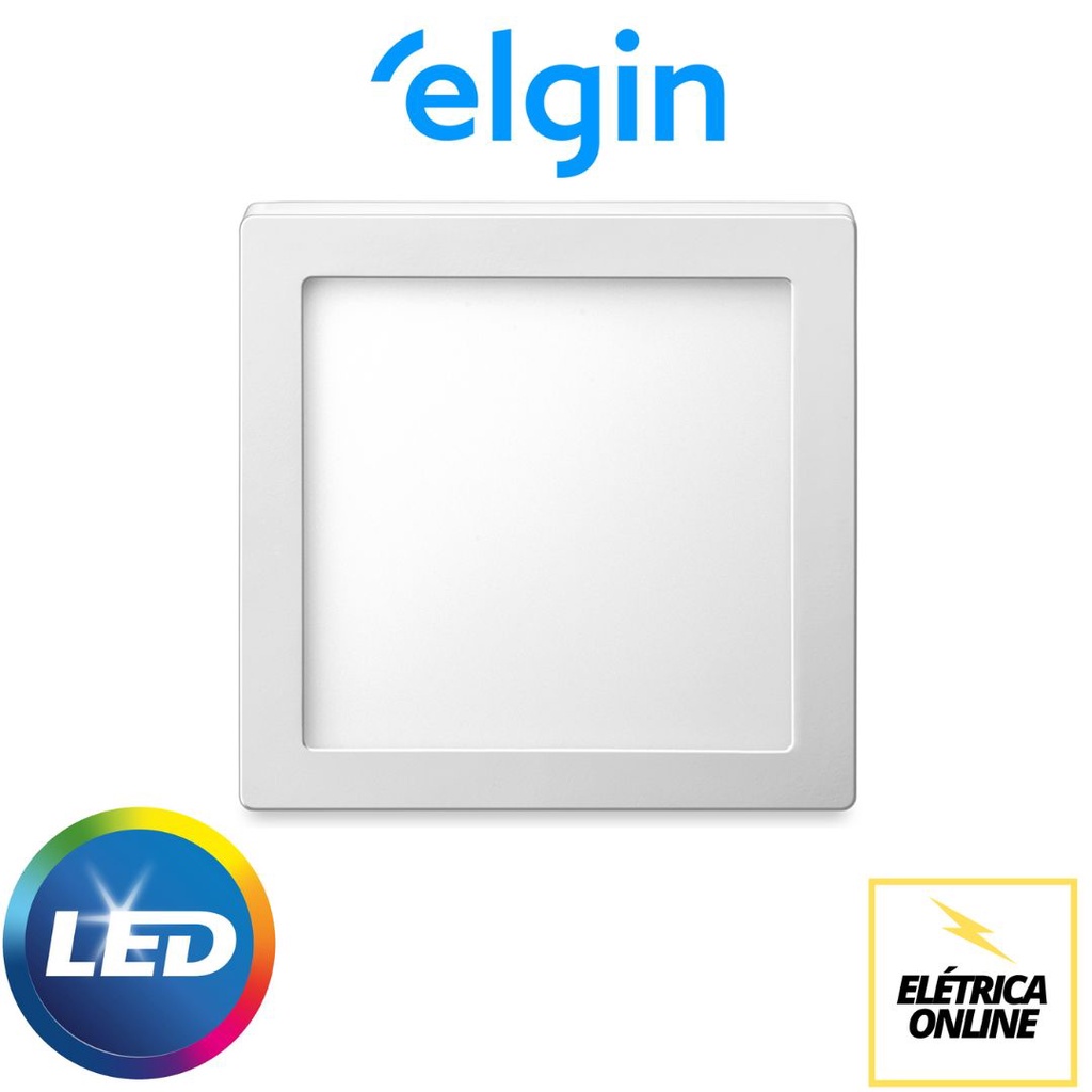 Plafon LED Painel 18w Sobrepor Quadrado 6500K Branco Frio - ELGIN | Shopee Brasil