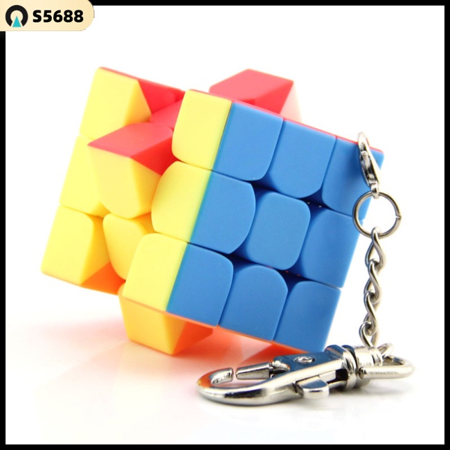SSS Mini 3 * Chaveiro Cubo Mágico De Velocidade Sem Adesivo Quebra ...