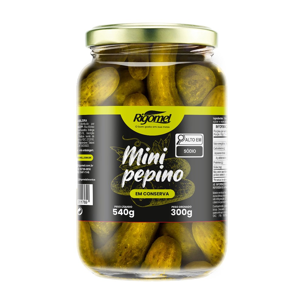 Mini Pepino em Conserva Rigomel 300g | Shopee Brasil