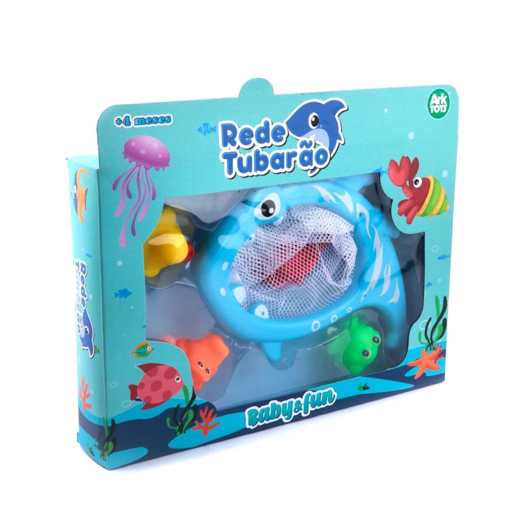 Rede Tubarão - Brinquedo para piscina ou hora do banho | Shopee Brasil