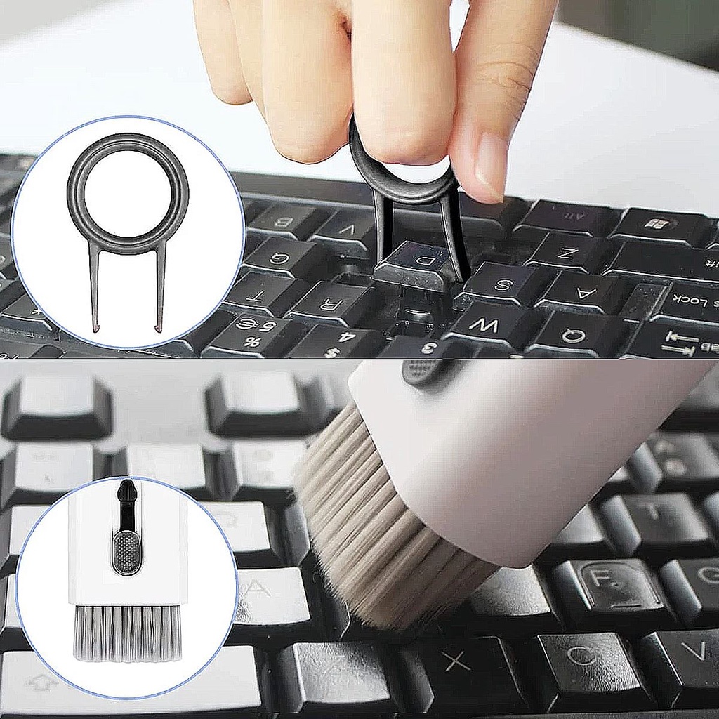 Kit Limpeza Teclado Computador Higienizador Escova 7 em 1 Portátil Tira ...