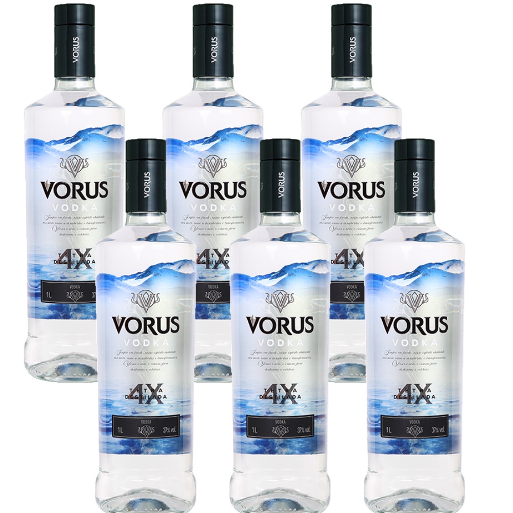 Kit 6 Vodka Vorus Tradicional Salton 1L | Shopee Brasil