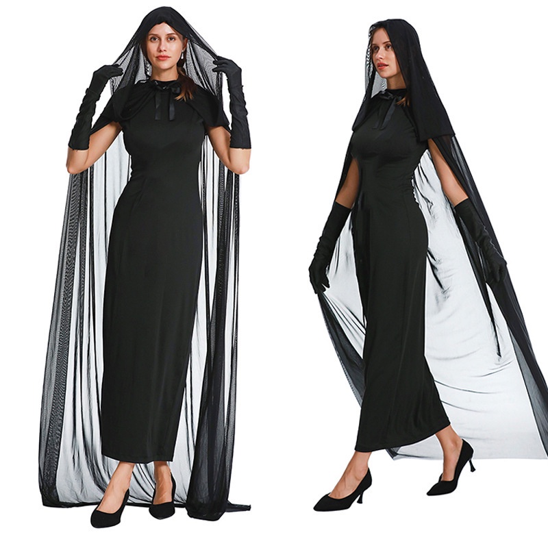 Traje de Halloween Vampiro Fantasma de Bruxa Fantasma de Bruxa com ...