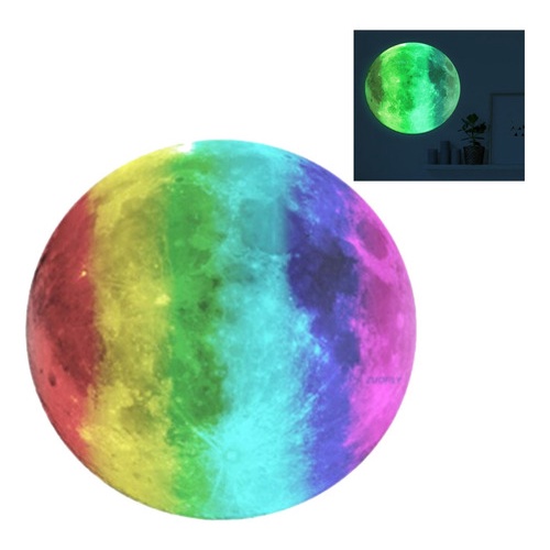 Super Lua 30cm Grande Colorida LGBT Adesivo Brilha no Escuro ...