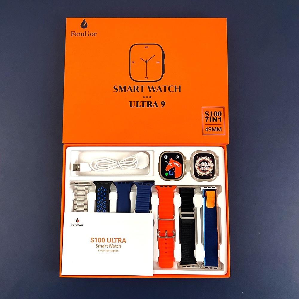 Smart Watch S100 Ultra 7 Em1 À Prova D'água 7 Pulseiras 49MM | Shopee ...