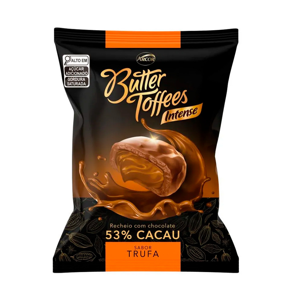 Bala Butter Toffees Bala Trufada Chocolate 53% Cacau Butter Toffees 500g | Shopee Brasil
