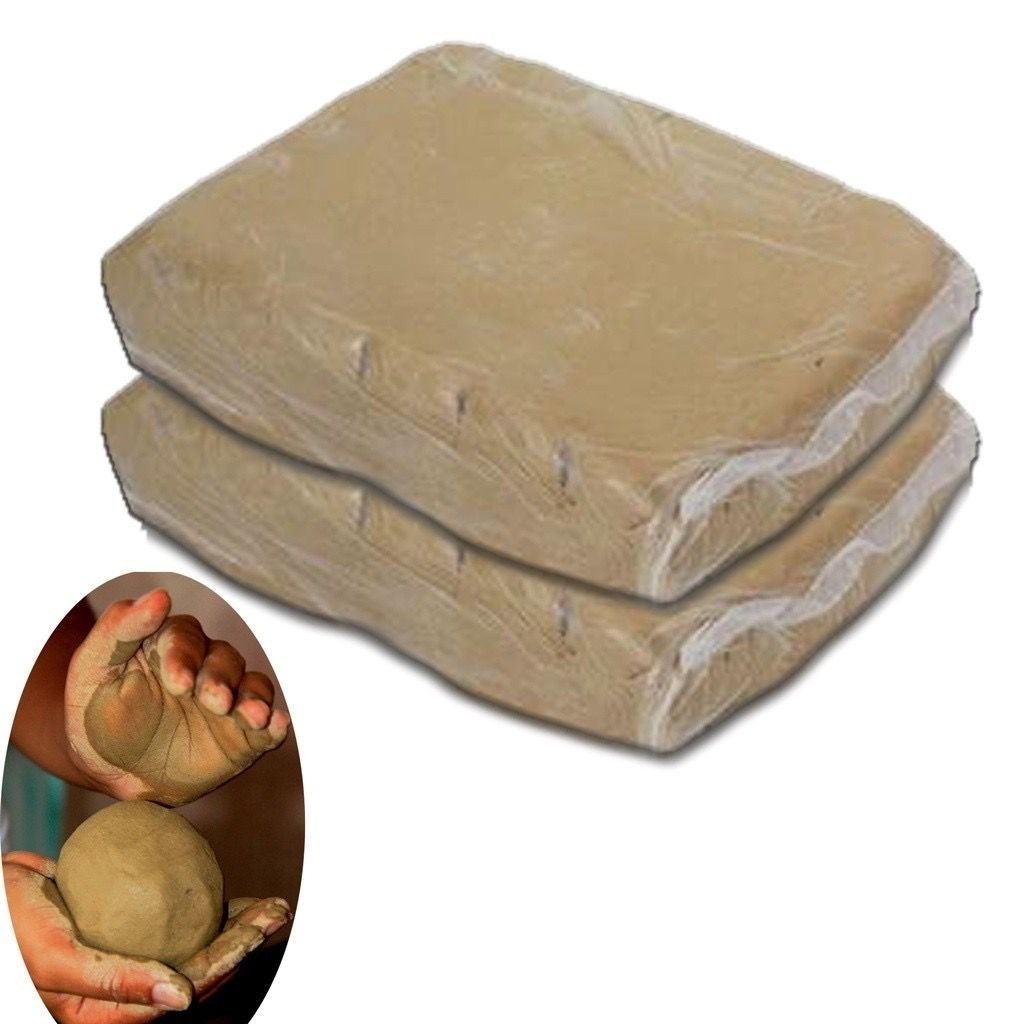 Kit 2 Pacotes Argila Natural Para Modelar / Argila Escolar 900 gr Cada ...