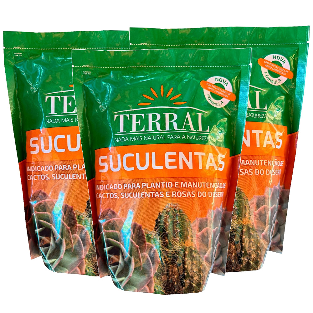 Kit Substrato Suculentas Trad. | 3x Terral Trad. P/ Cactos e Suculentas ...